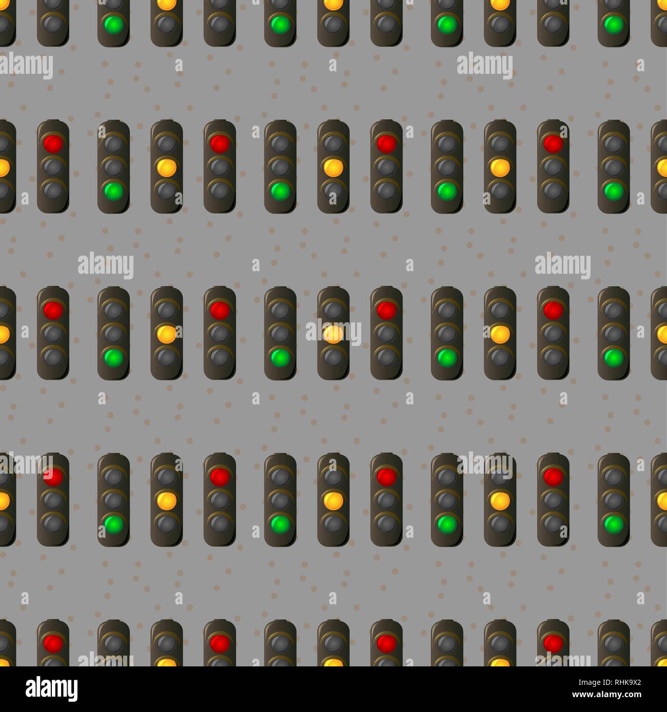 Traffic light seamless pattern. Electricity semaphore regulate ...