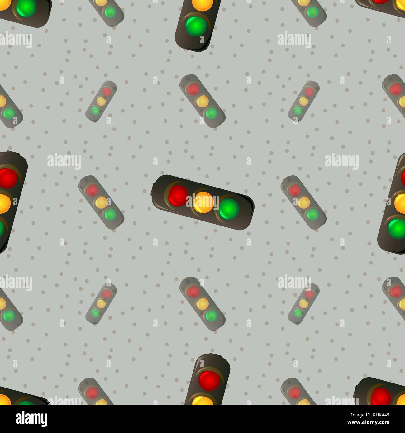 Abstract seamless pattern with traffic light. Vector illustration 10 ...