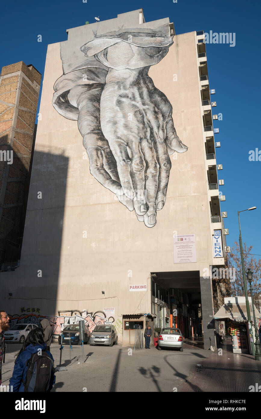 Graffiti Praying Hands