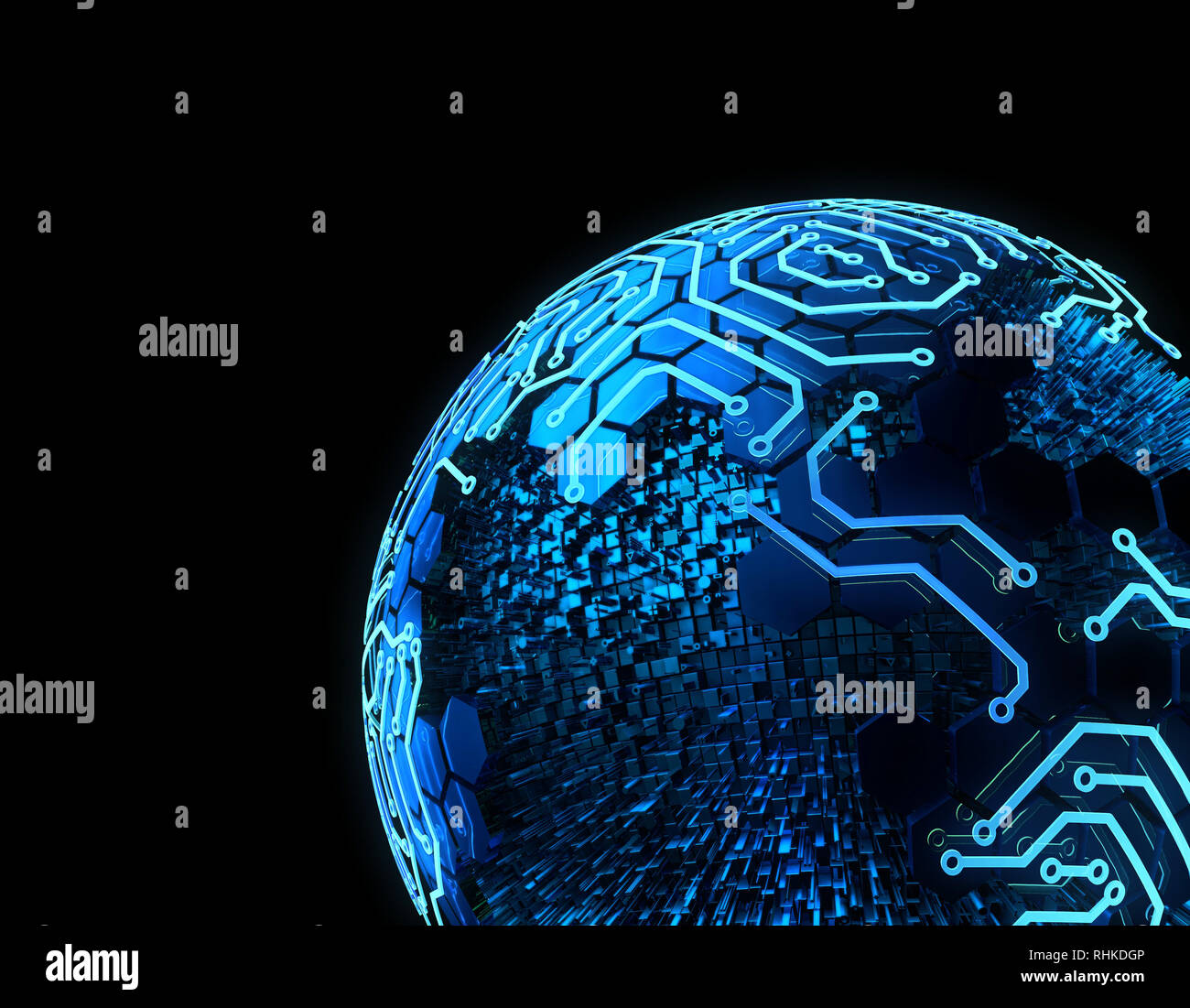 Internet smart earth technology, circuit board data transmission Stock ...