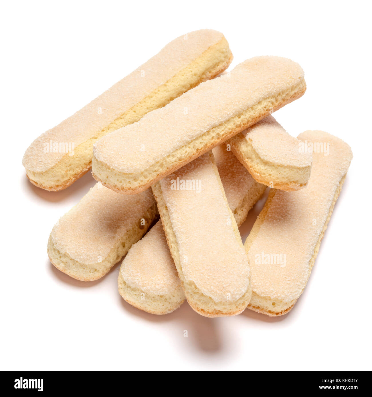 Traditional Italian Savoiardi ladyfingers Biscuits on White Background ...
