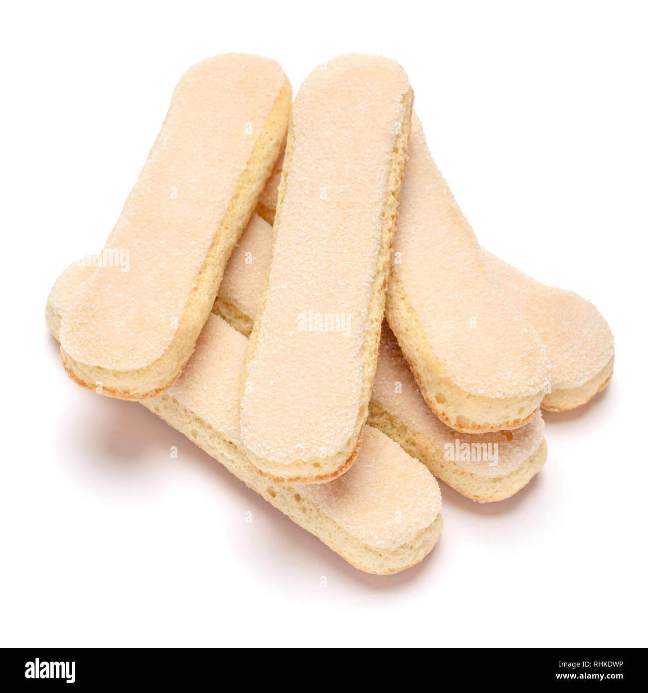 Traditional Italian Savoiardi ladyfingers Biscuits on White Background ...