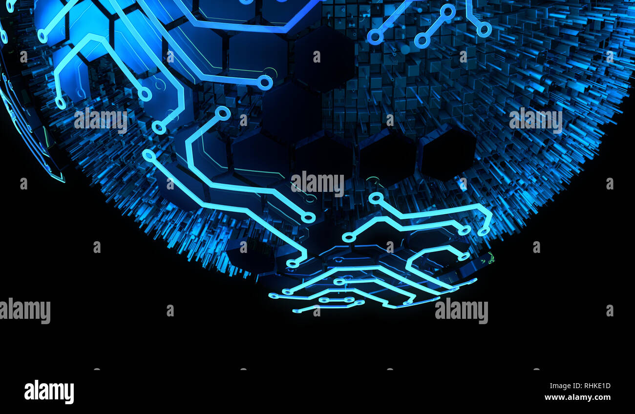Internet smart earth technology, circuit board data transmission Stock ...