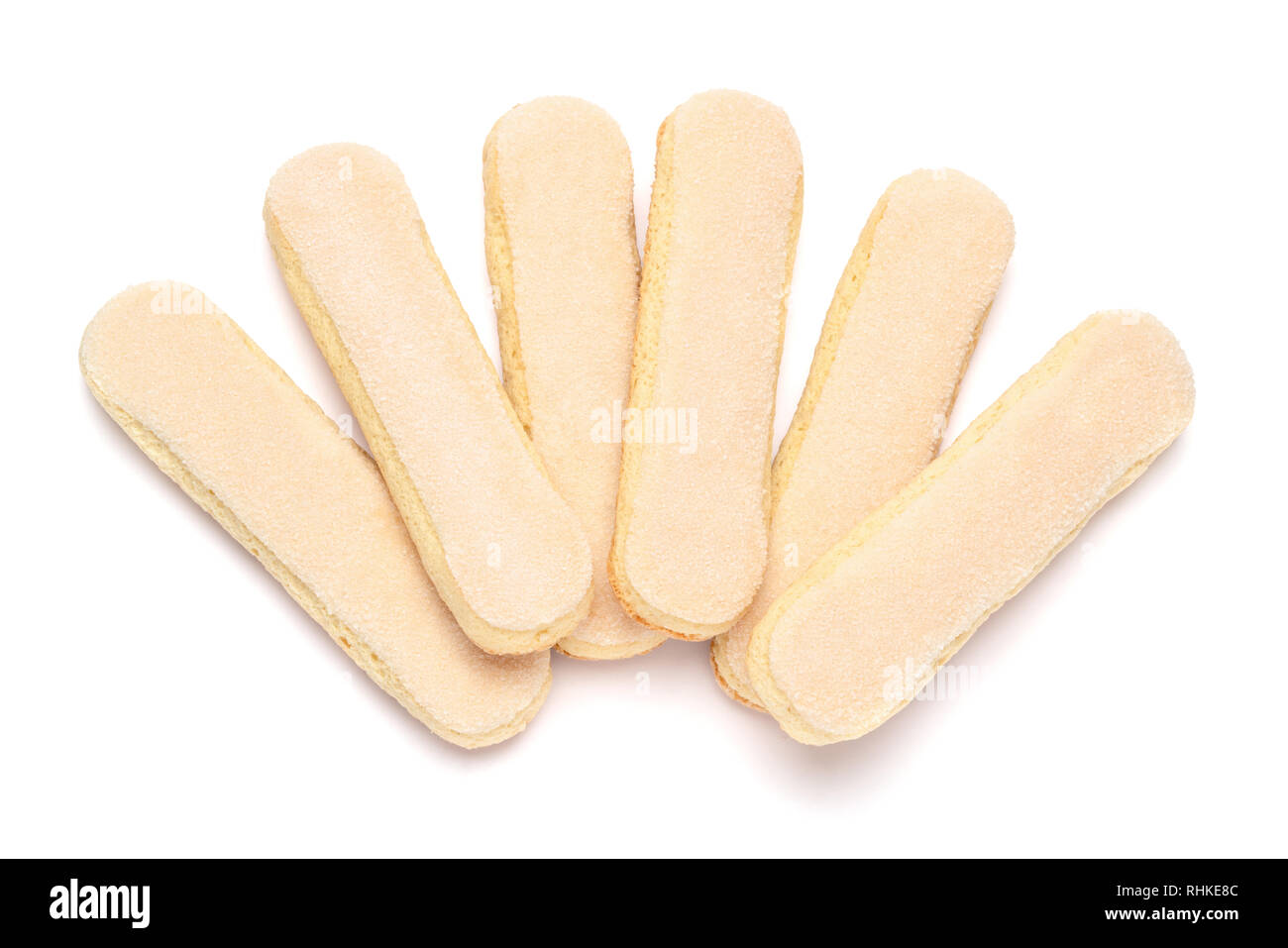 Traditional Italian Savoiardi ladyfingers Biscuits on White Background ...
