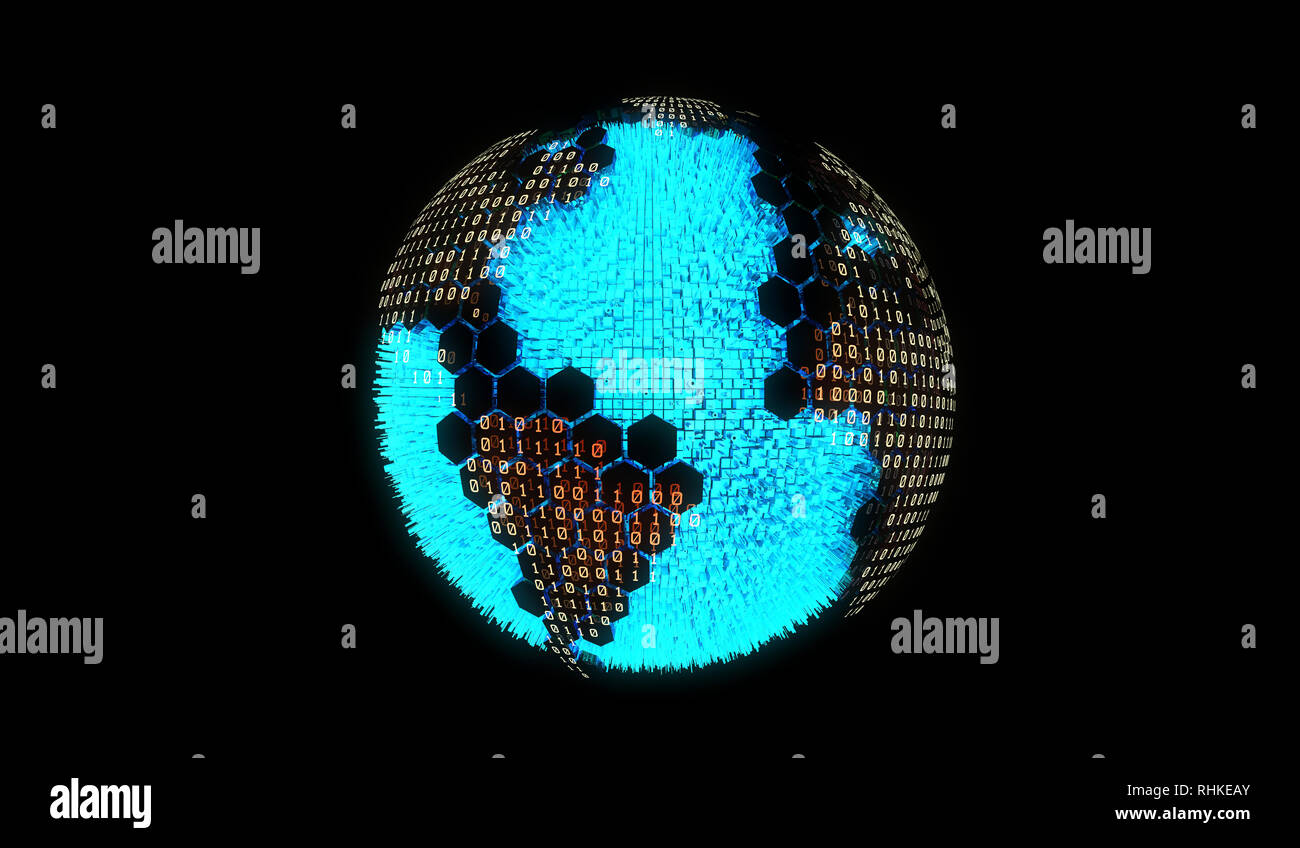 Internet smart earth technology, network data transmission Stock Photo ...