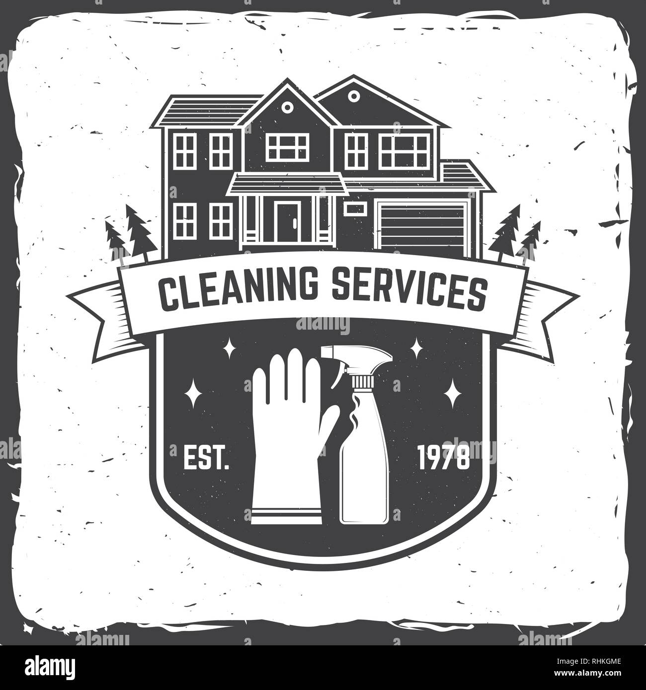 Cleaning company badge, emblem. Vector illustration. Concept for shirt ...