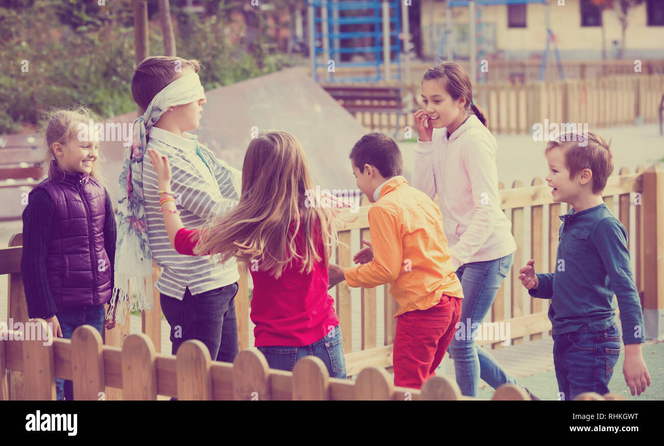 Blind kid in playground hi-res stock photography and images - Alamy