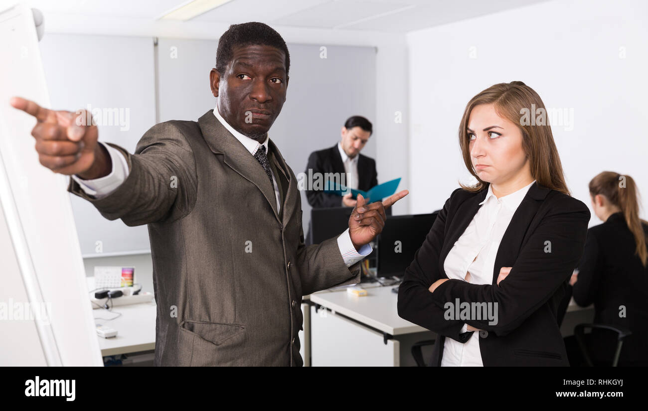 Angry boss pointing hi-res stock photography and images - Alamy