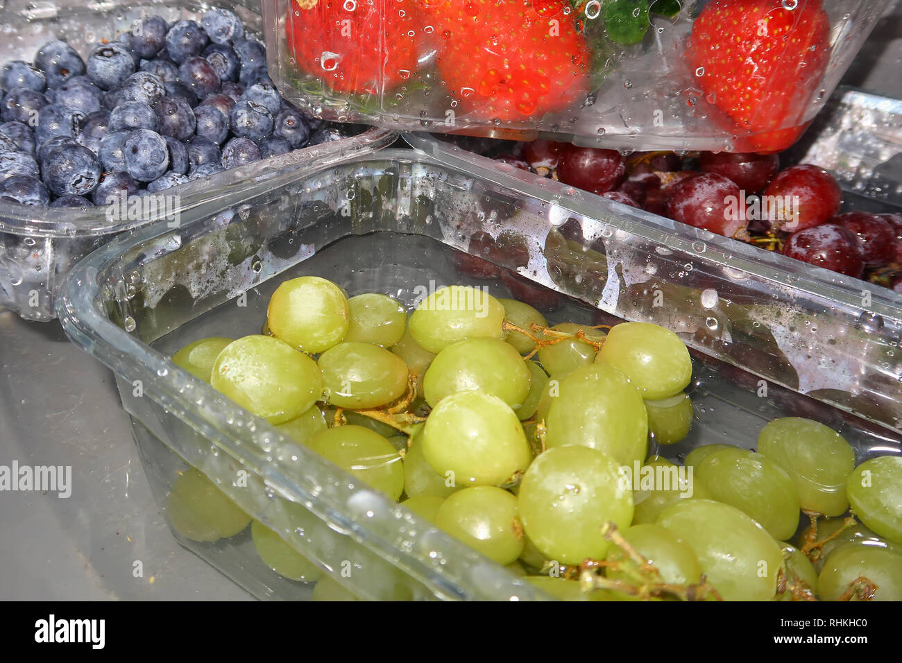 Punnets of fresh fruit Stock Photo - Alamy