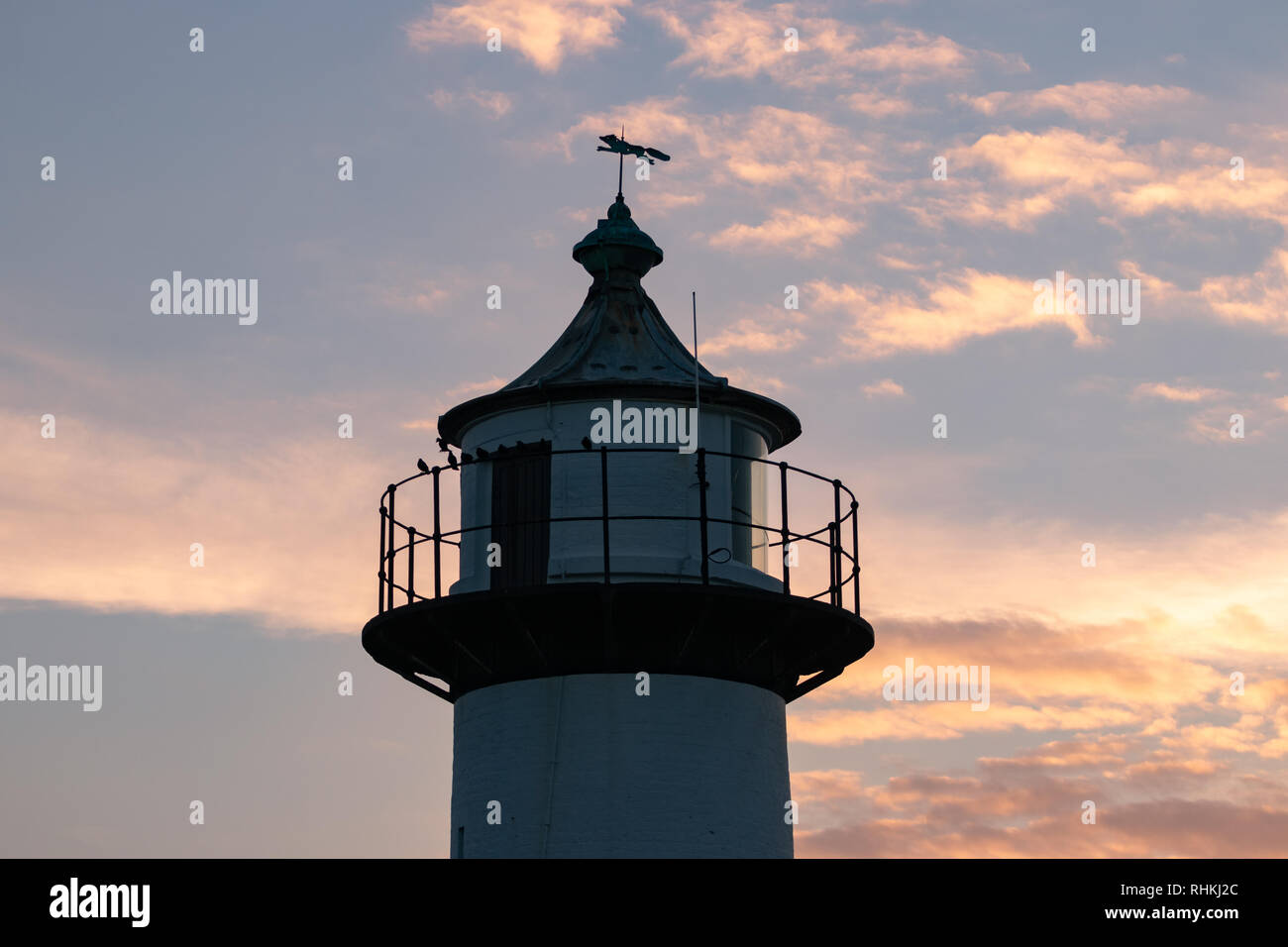 Southsea castle lighthouse at sunset Stock Photo - Alamy