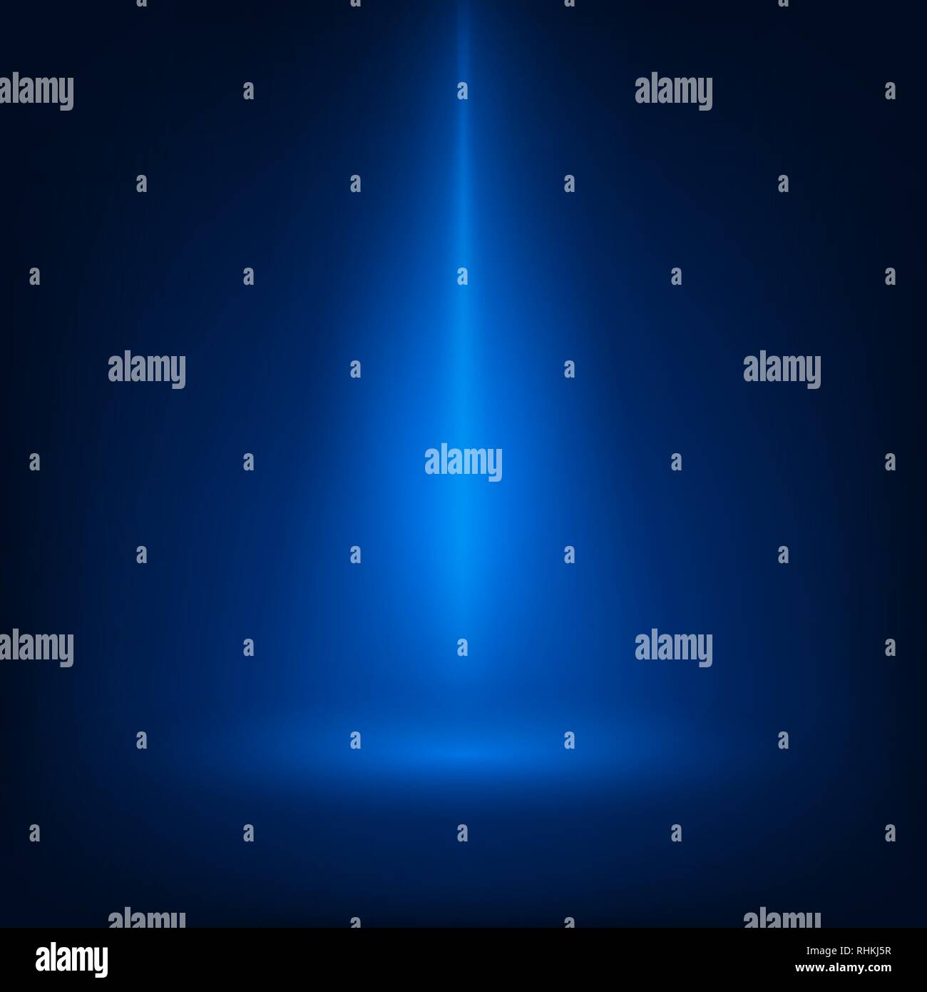 Blue scene illuminated spotlight. Light beam on blue stage. Show ...