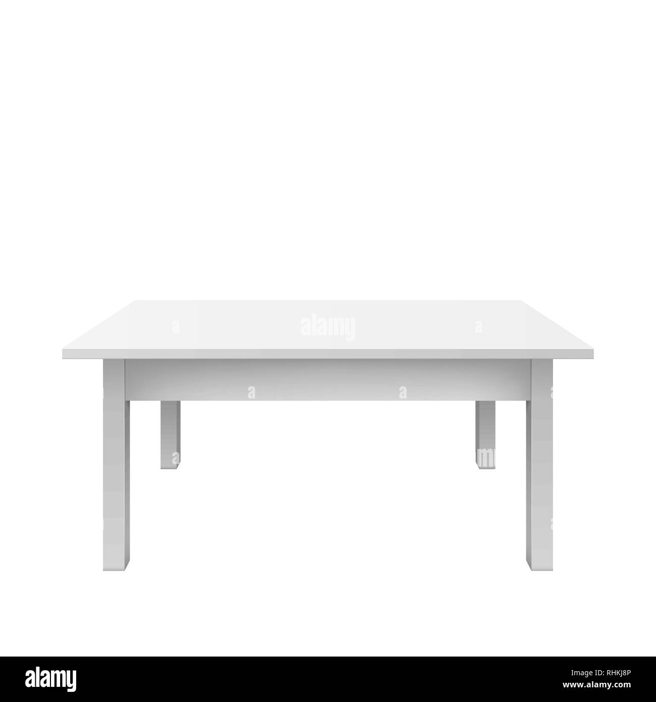 Empty white table design. Plastic teble isolated on white background ...