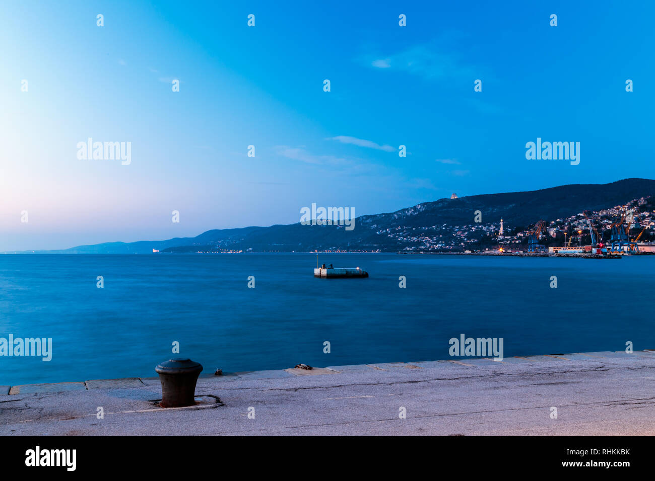 winter evening in the gulf of Trieste Stock Photo - Alamy