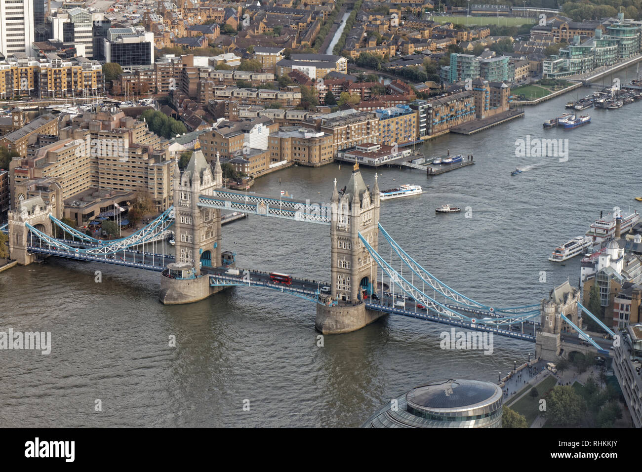 Aerial view of Tower Bridge - London - England - UK Stock Photo - Alamy