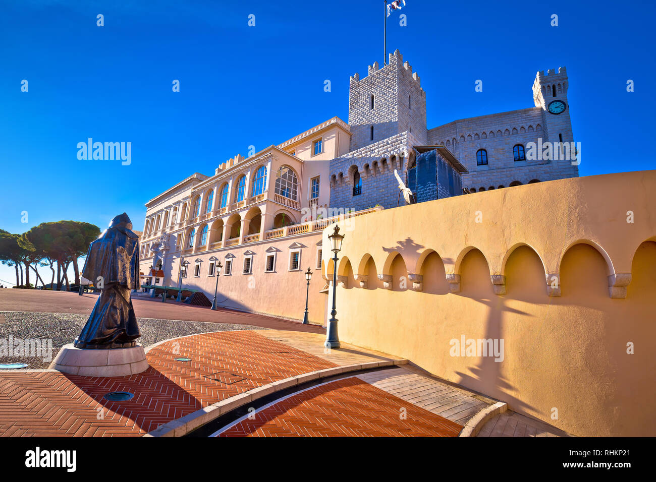 Monaco Place du Palais square view, Principality of Monaco Stock Photo ...