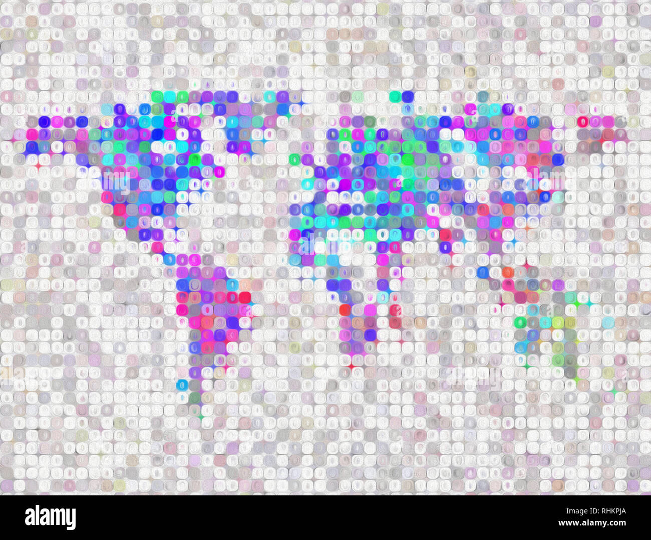 Abstract polygon 3d render world map isolated on white background Stock ...
