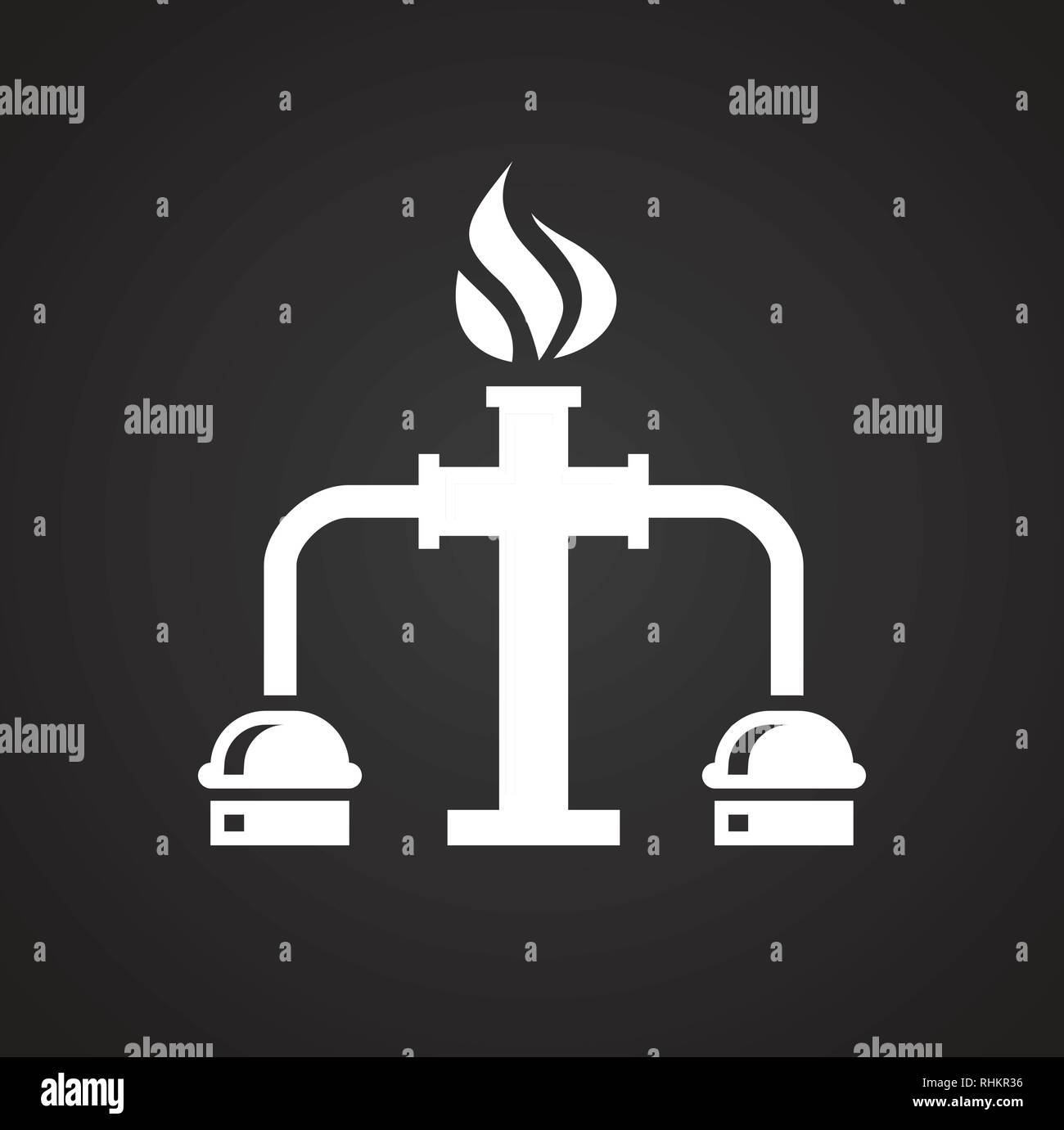 Oil refining industry icon on black background for graphic and web ...