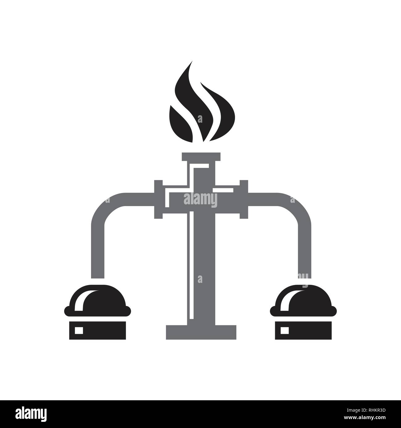 Oil refining industry icon on white background for graphic and web ...
