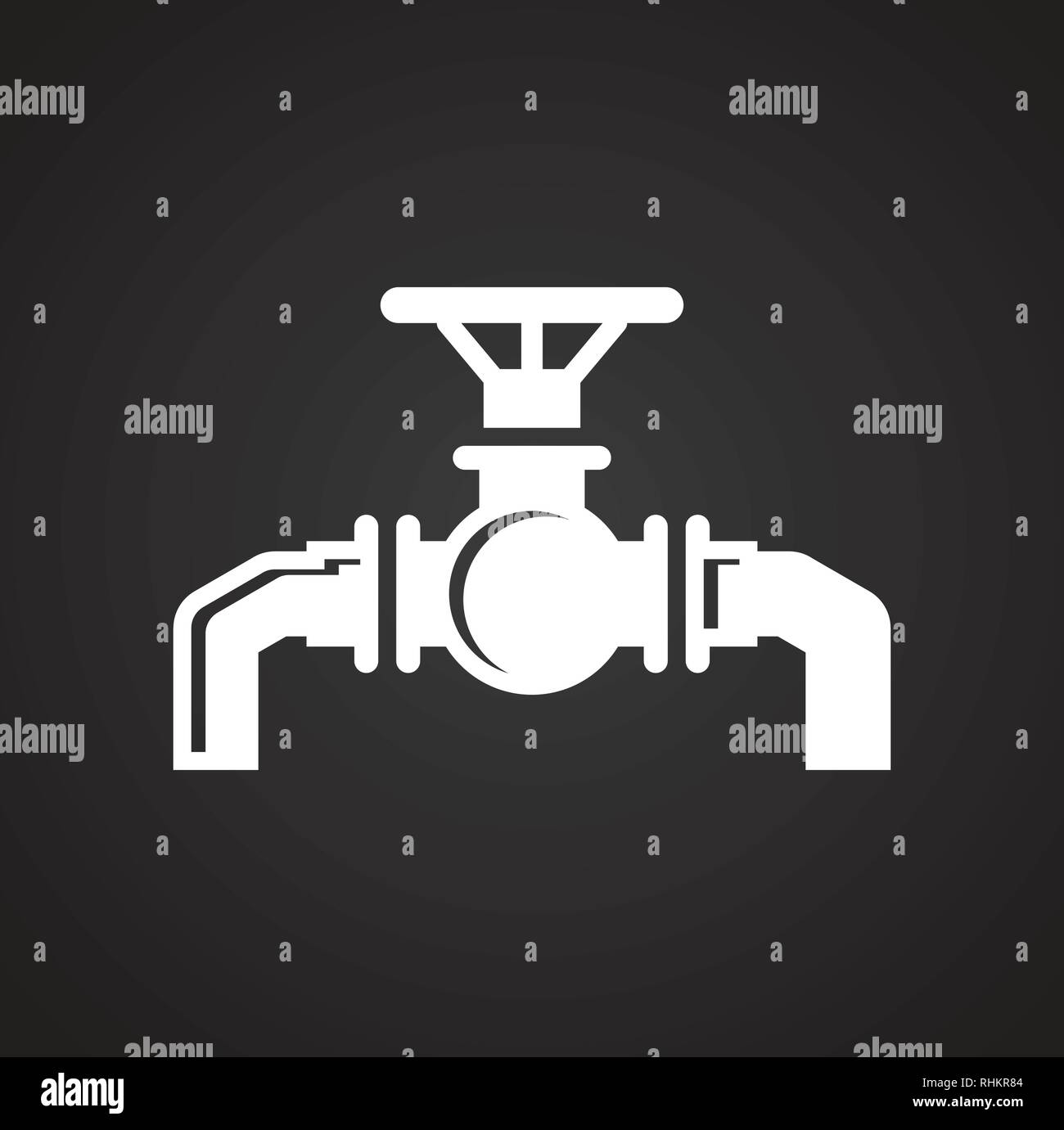 Oil refining industry icon on black background for graphic and web ...