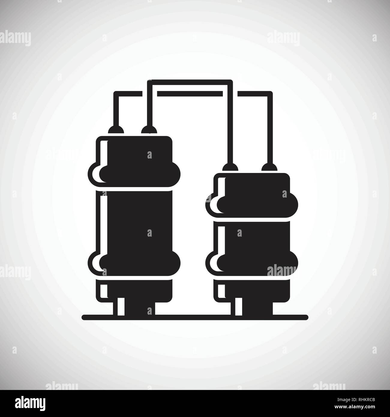 Oil refining industry icon on white background for graphic and web ...