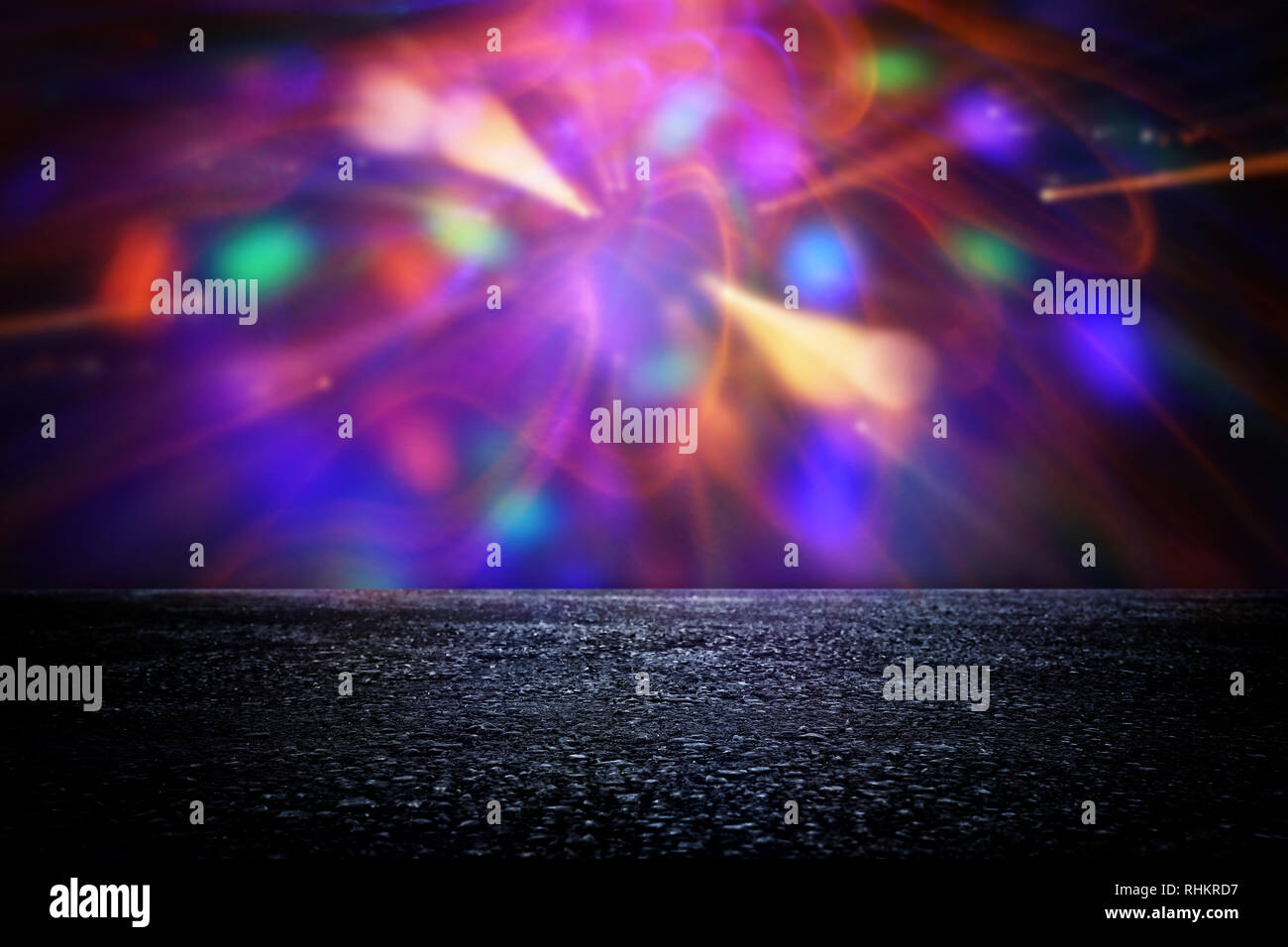 Spotlight over concrete floor. dark black background Stock Photo - Alamy