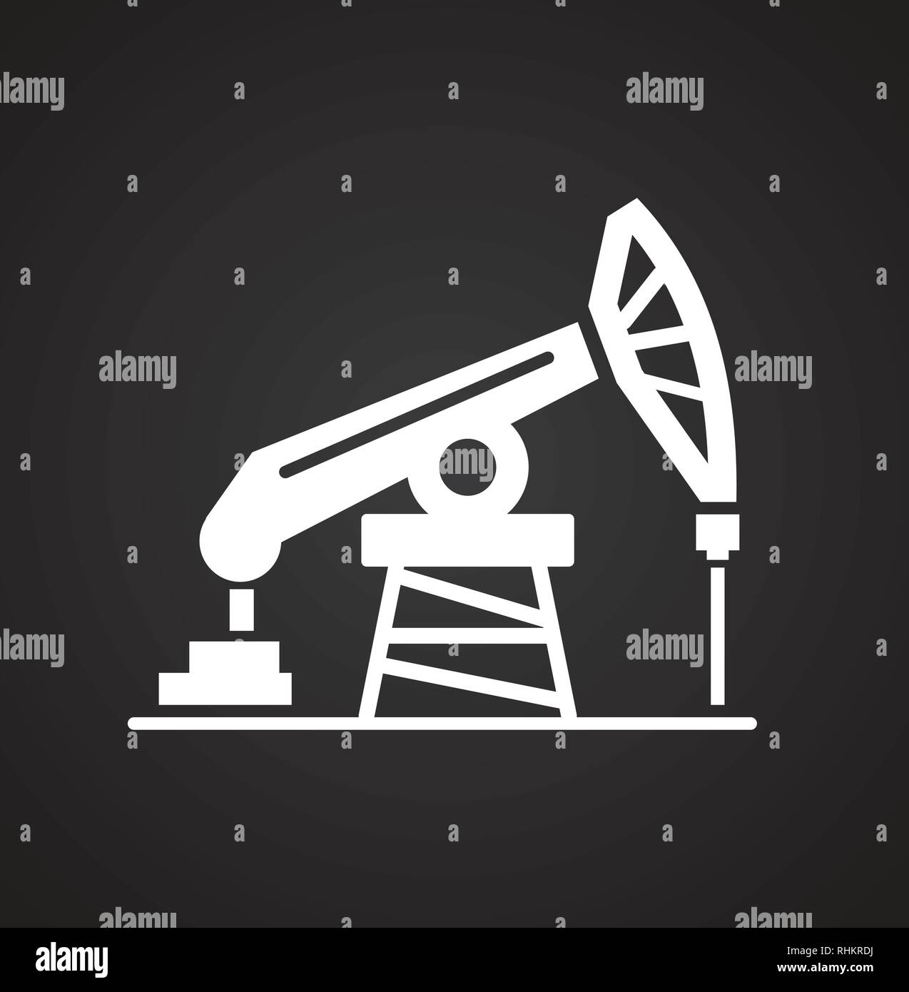 Oil production icon on black background for graphic and web design ...