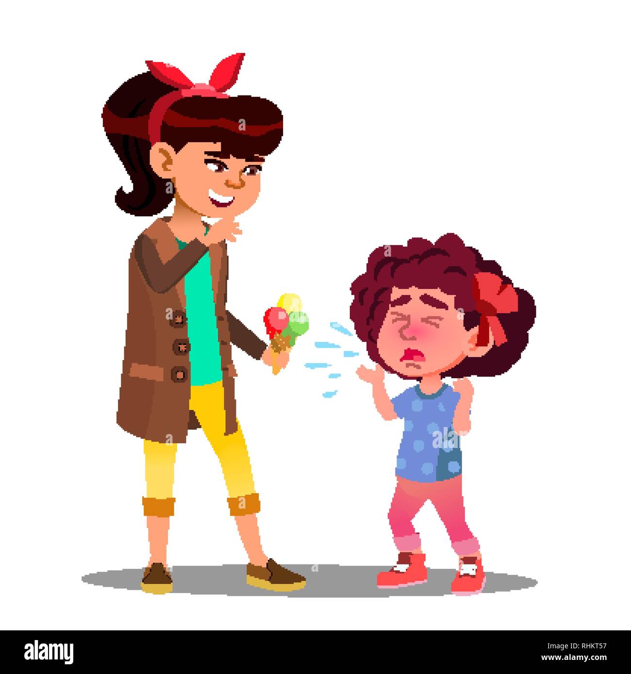 Cartoon girl crying ice cream hi-res stock photography and images - Alamy