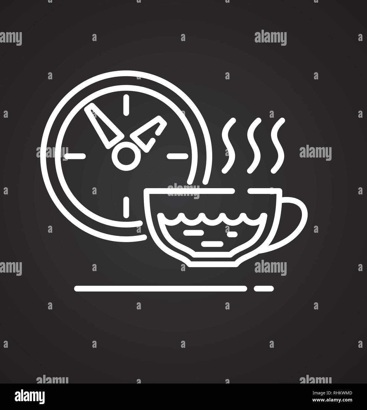 Tea outline icon on black background for graphic and web design, Modern ...