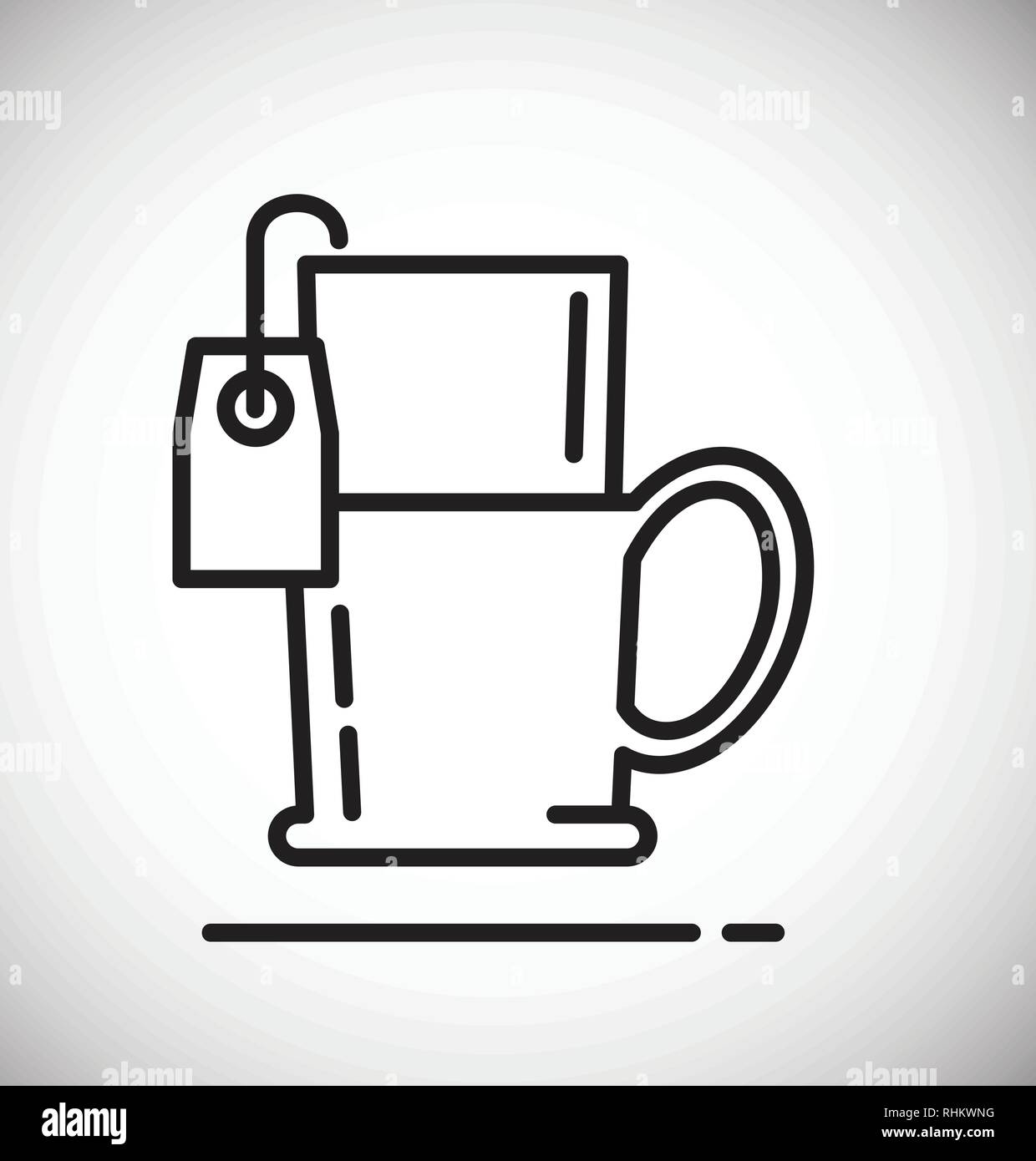 Tea bag outline icon on white background for graphic and web design ...