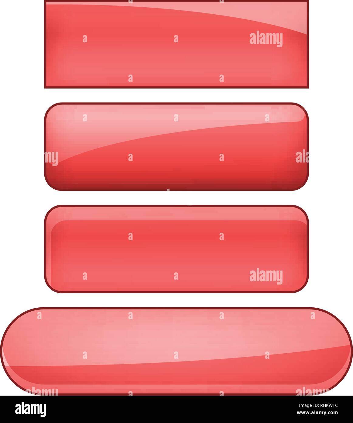 vector bright glossy web buttons set - red Stock Vector Image & Art - Alamy