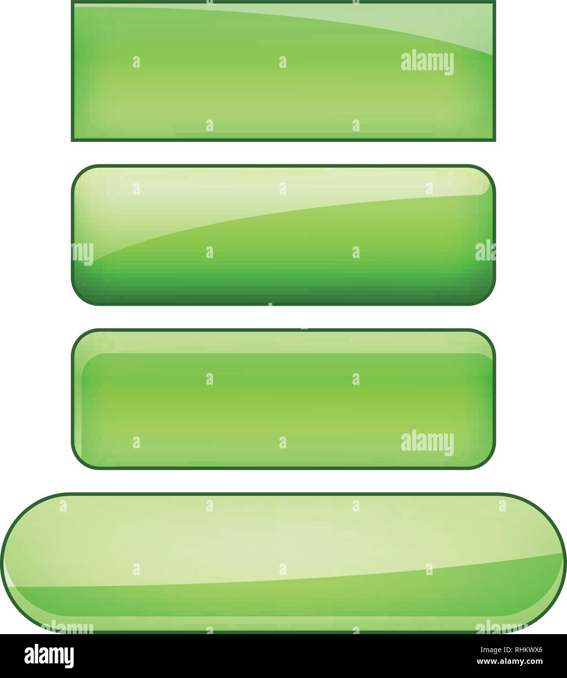 vector bright glossy web buttons set - green Stock Vector Image & Art ...