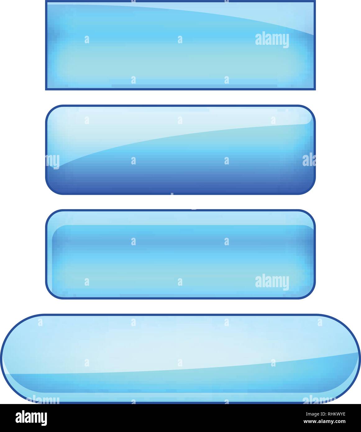vector bright glossy web buttons set - blue Stock Vector Image & Art ...