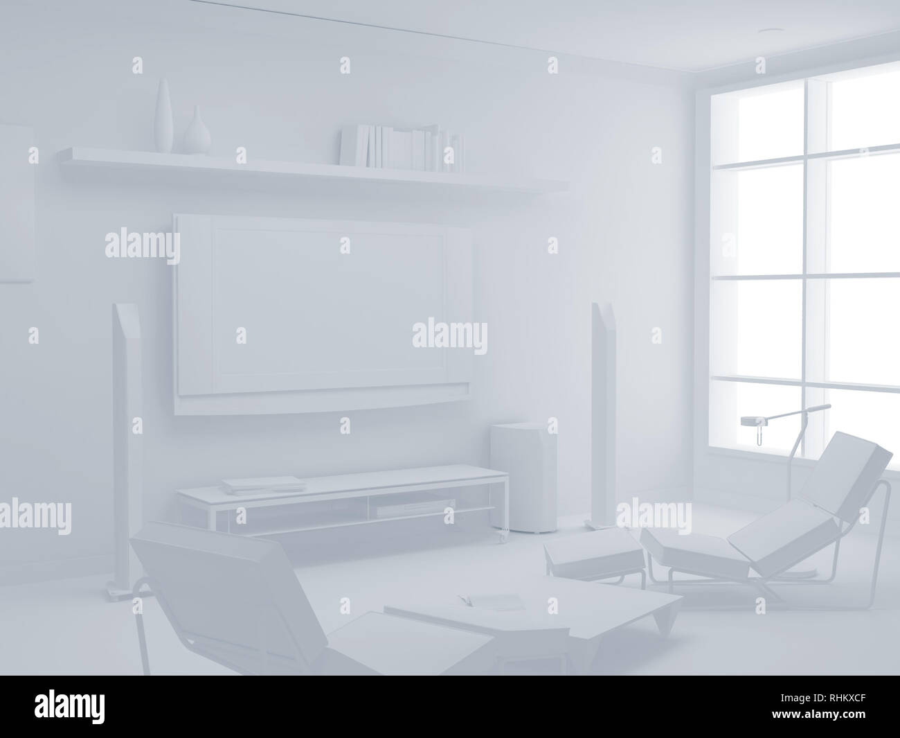 High resolution image interior. 3d illustration modern interior. Living ...
