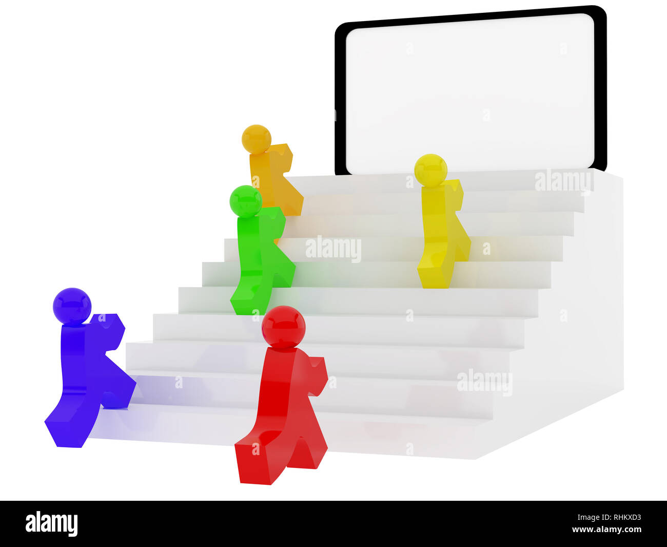 High resolution image ladder. 3d illustration over white backgrounds ...