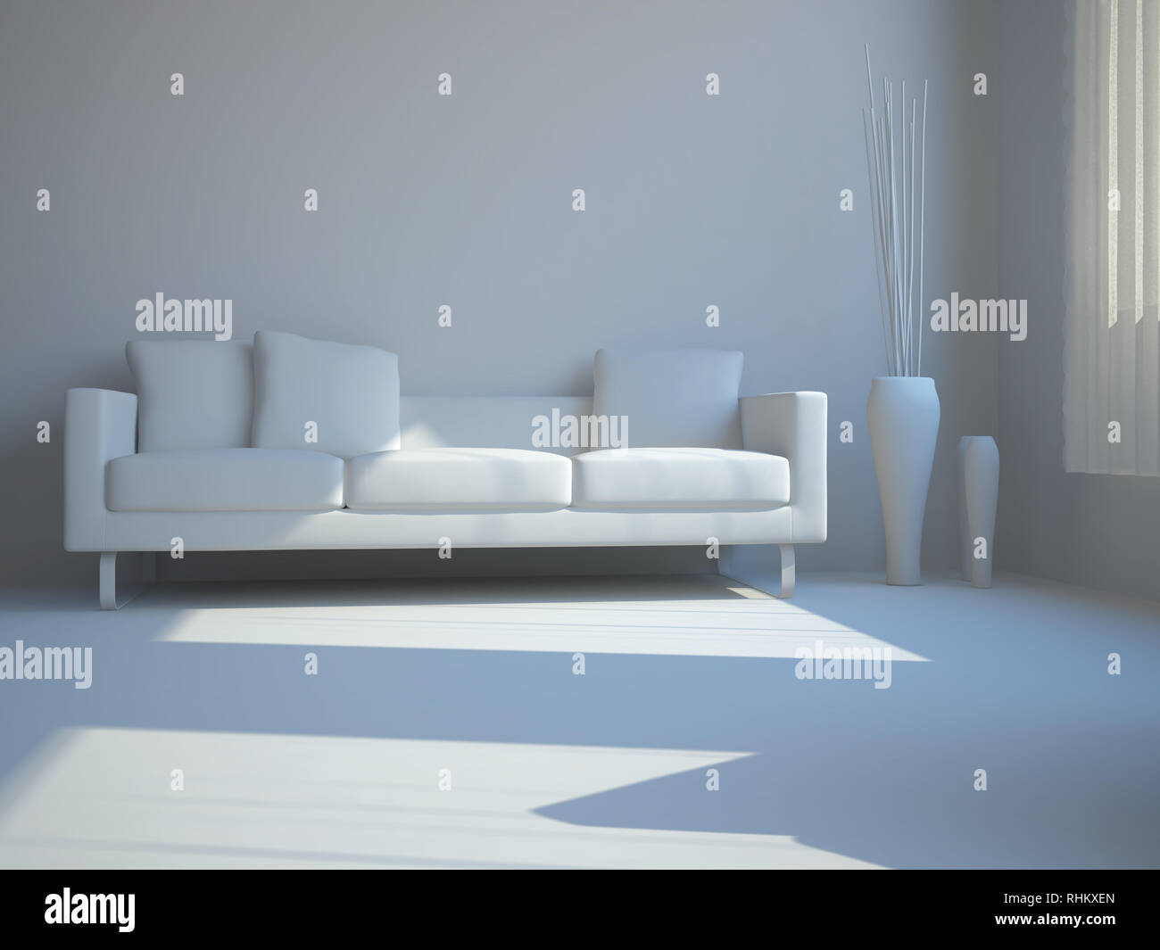 High resolution image interior. 3d illustration modern interior. Living ...