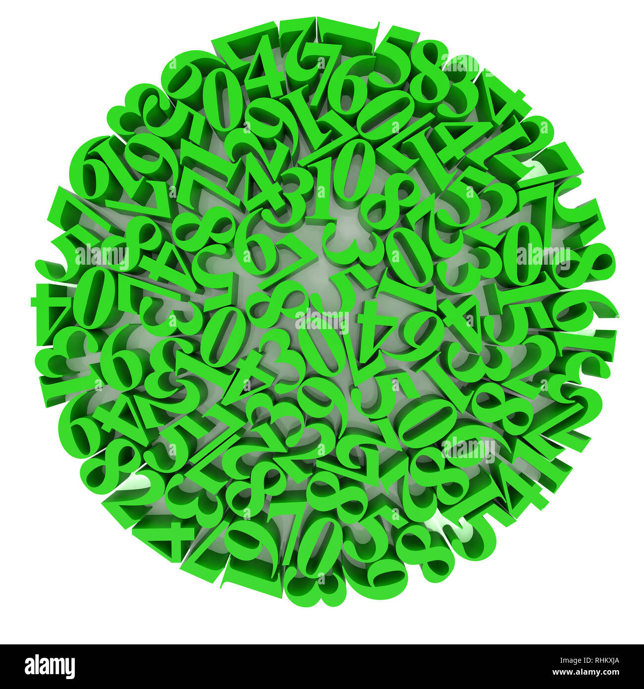 High resolution image. 3d rendered illustration. Green digital mix ...