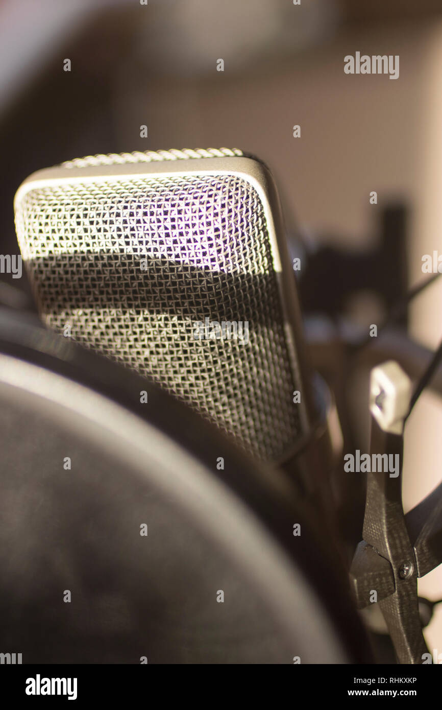 Sound recording studio large diaphragm voice microphone for voiceover ...