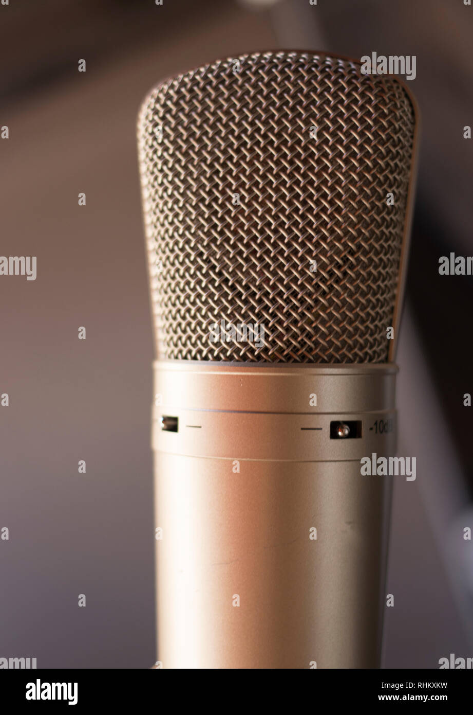 Sound recording studio large diaphragm voice microphone for voiceover ...