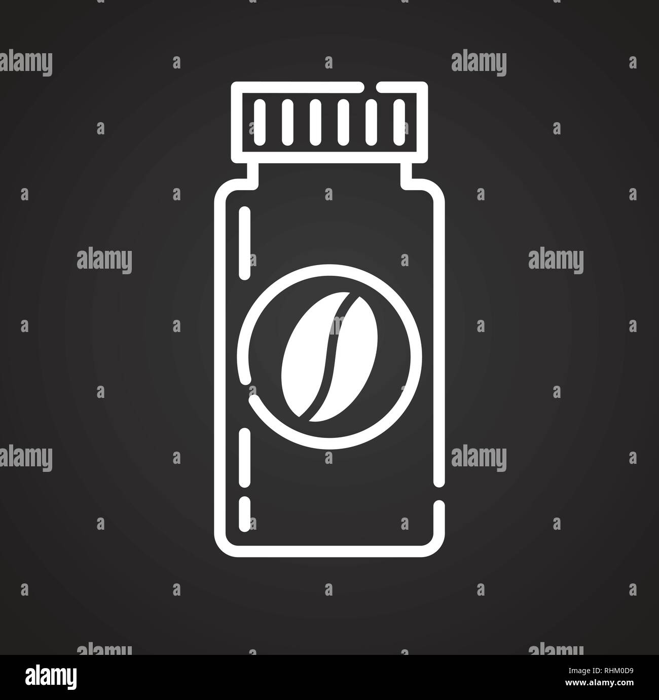 Coffee outline icon on black background for graphic and web design ...