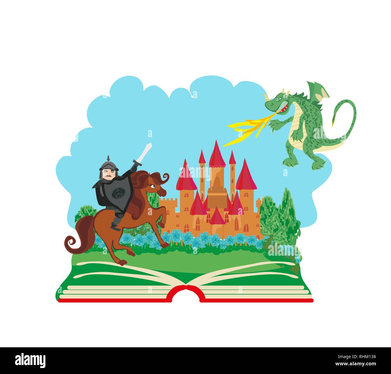 Dragons fighting Stock Vector Images - Alamy