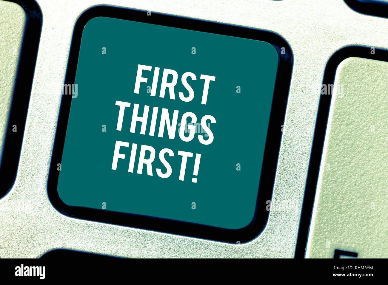 Word writing text First Things First. Business concept for important ...