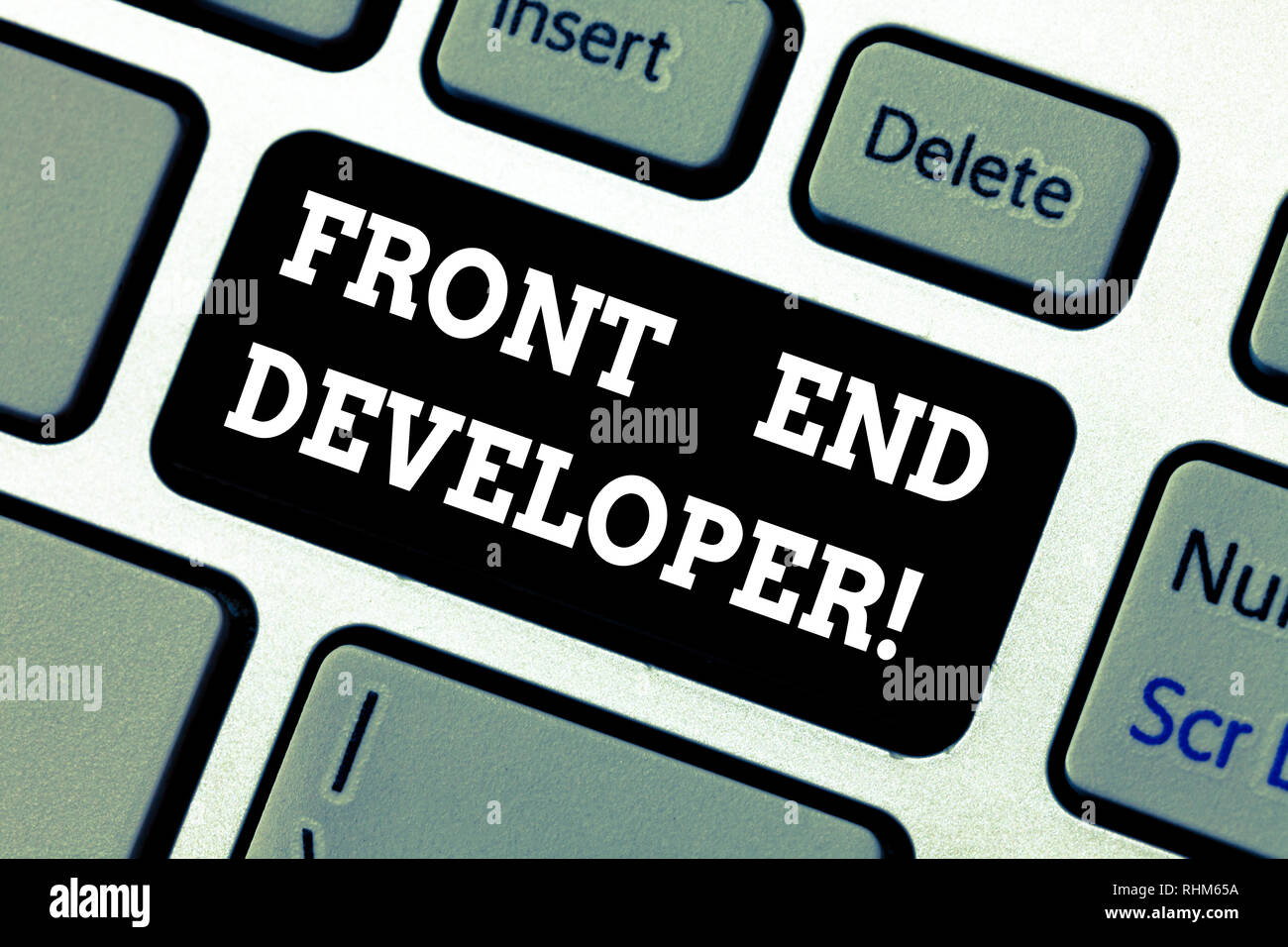 Writing note showing Front End Developer. Business photo showcasing computer programmer codes ...