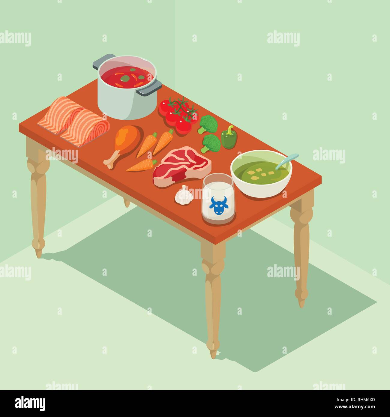 Homemade food concept banner, isometric style Stock Vector Image & Art ...
