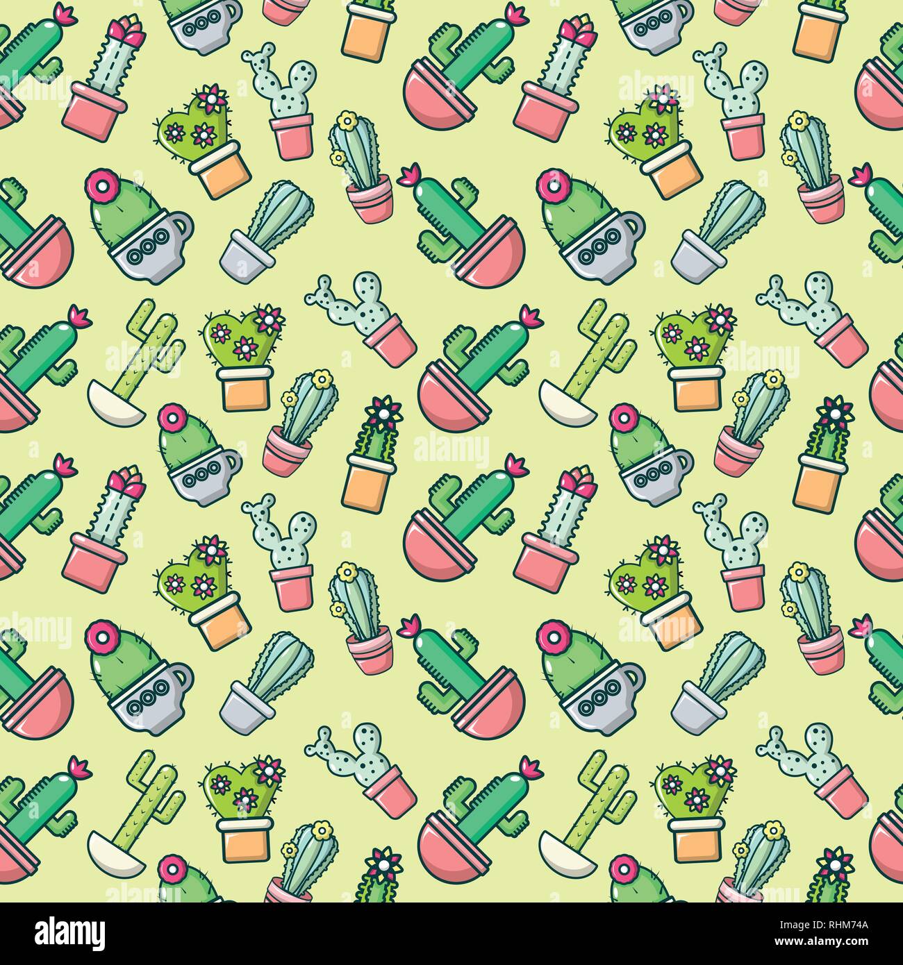 Cactus pattern seamless, cartoon style Stock Vector Image & Art - Alamy
