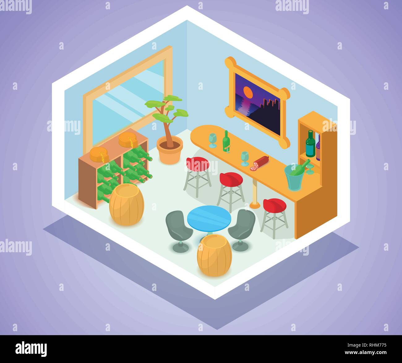 Bar concept banner, isometric style Stock Vector Image & Art - Alamy