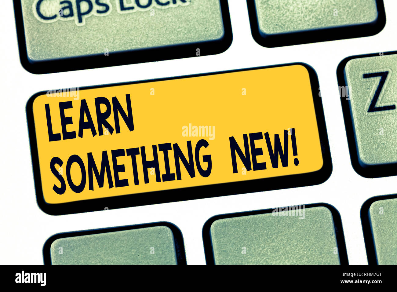 Text sign showing Learn Something New. Conceptual photo Getting ...