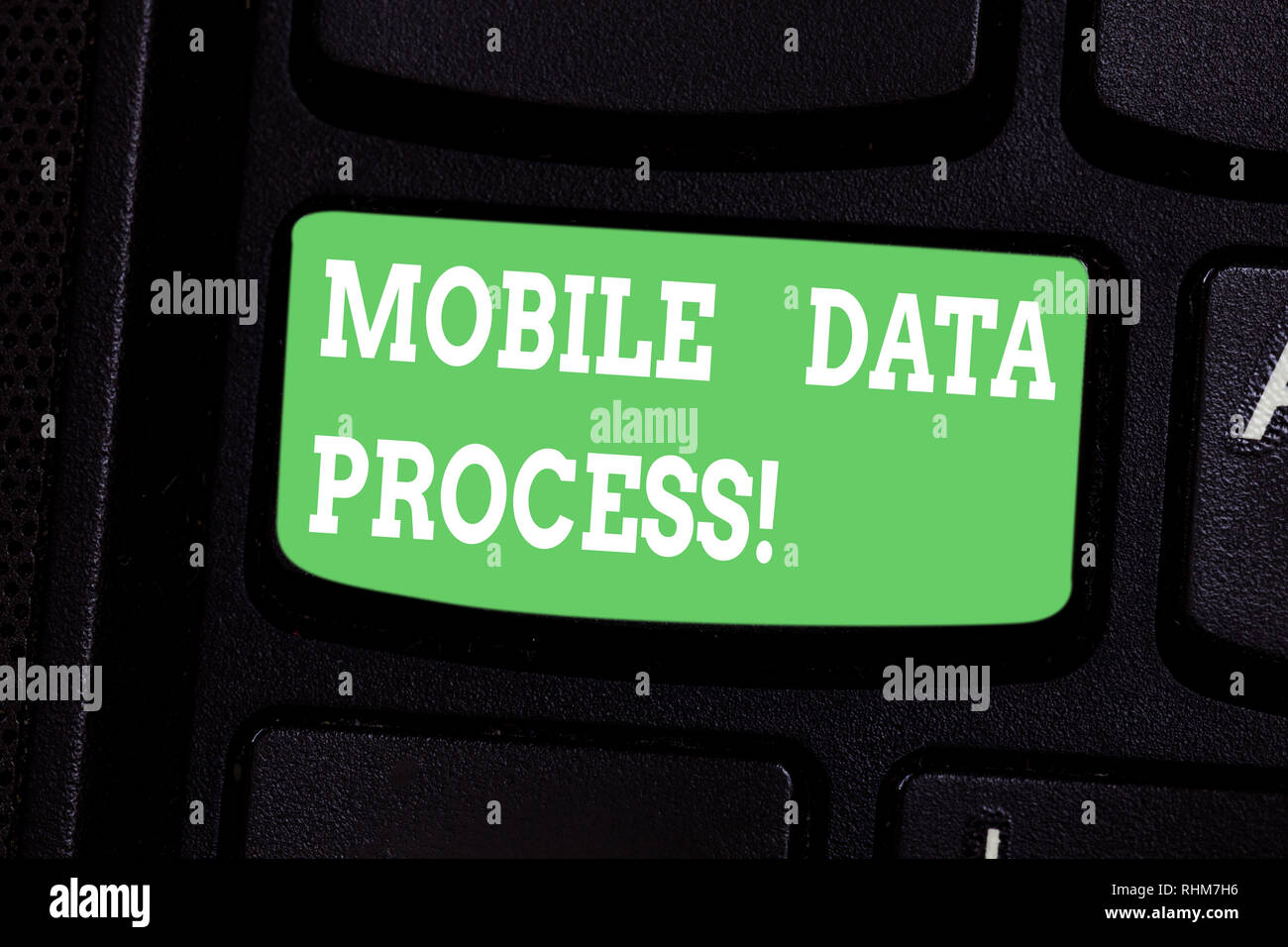 Conceptual hand writing showing Mobile Data Process. Business photo ...