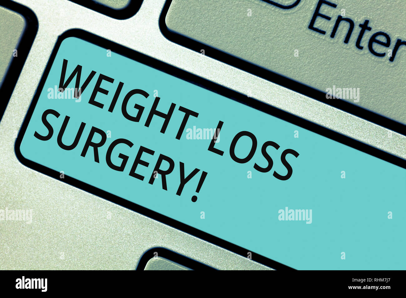 Writing note showing Weight Loss Surgery. Business photo showcasing do ...