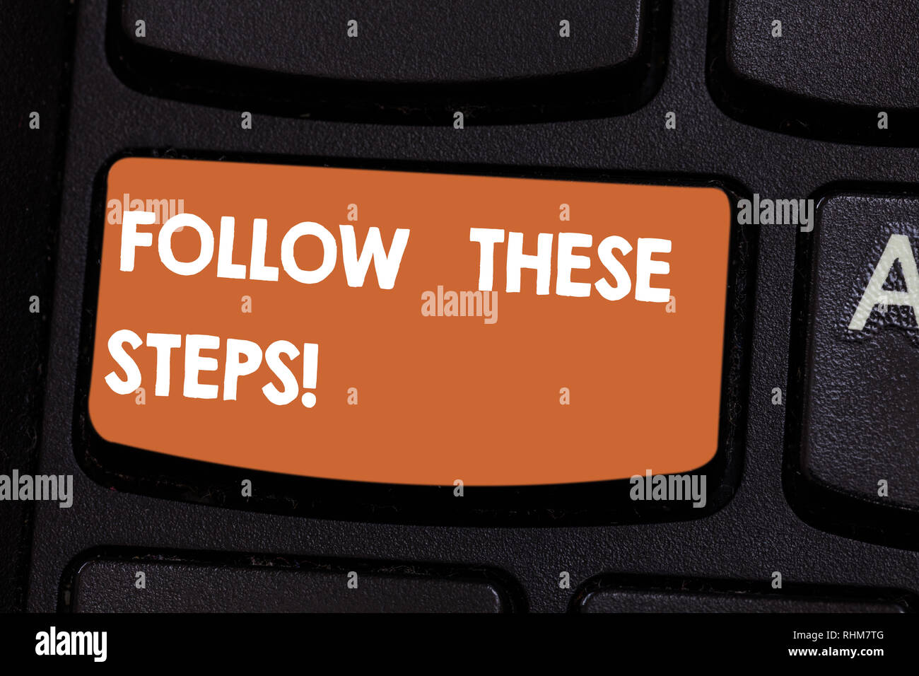 Text sign showing Follow These Steps. Conceptual photo go through ...