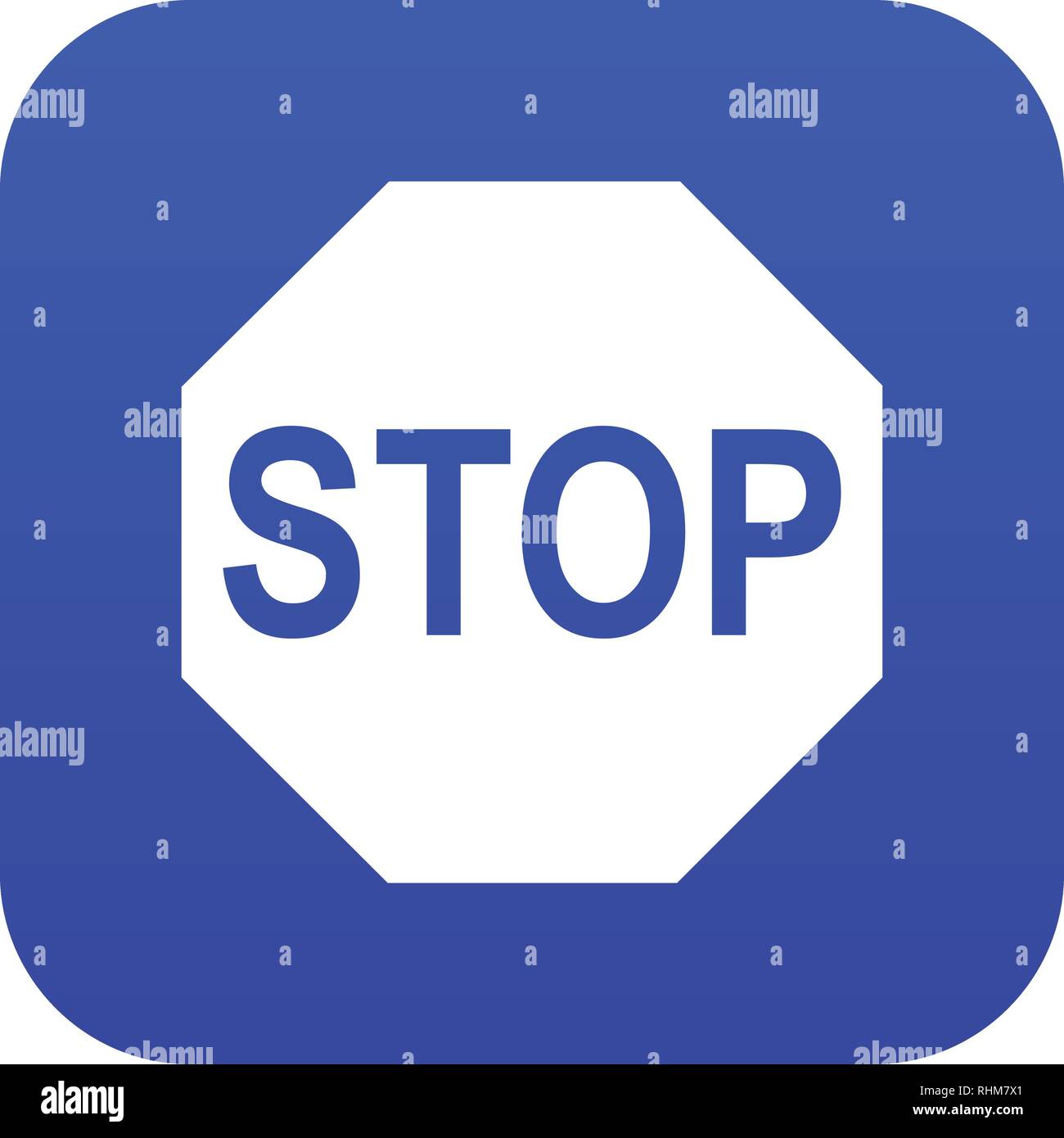 Stop sign icon digital blue Stock Vector Image & Art - Alamy